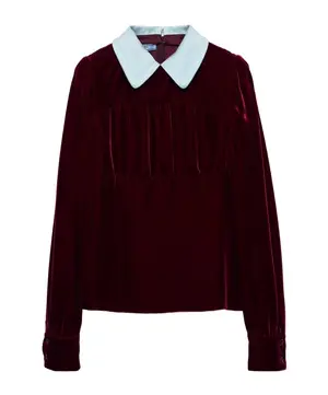 Prada Velvet Top With Detachable Collar