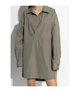 Dsquared2 Long-sleeved V-neck Dress - Gray