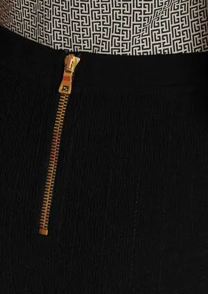 Balmain Button Embellished Knitted Skirt - Black