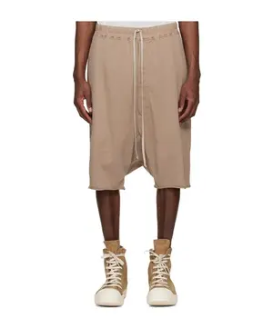 Rick Owens Temple Drawstring Shorts - Beige
