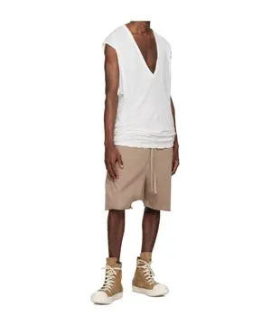 Rick Owens Temple Drawstring Shorts - Beige