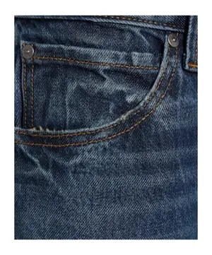 Khaite Danielle Cotton Blend Straight Leg Jeans - Blue