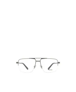 Zegna Rectangular Pilot Frame Eyeglasses - White