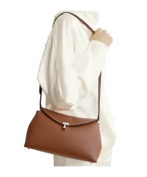 TOTEME Grained Leather Clutch Bag With Tuck-lock Fastening - Brown