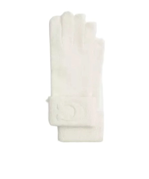 COACH Coach Signature Embossed Knit Gloves Chalk