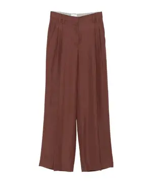 Brunello Cucinelli Pleated Wide-leg Trousers - Red