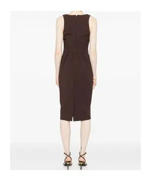 Elisabetta Franchi Sleeveless V-neck Crêpe Dress With Origami Darts