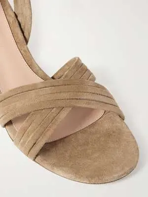 GIANVITO ROSSI 55 Suede Sandals - Tan