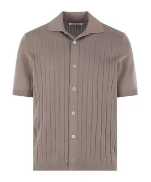 Brunello Cucinelli Short-sleeved Collared Cardigan