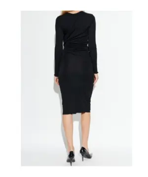 TOM FORD Long Sleeve Round Neck Dress With Decorative Waistband