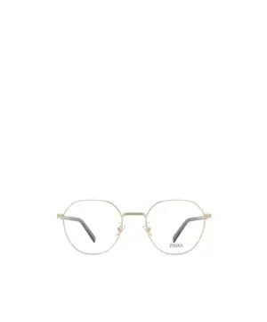 Zegna Round Frame Eyeglasses - Shiny Pale Gold