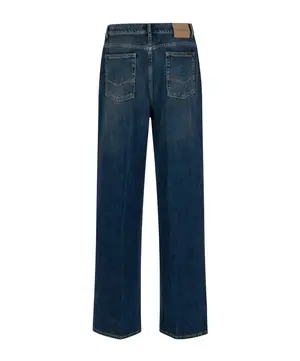 Peserico Wide-leg Jeans With Belt Loops And Side Pockets