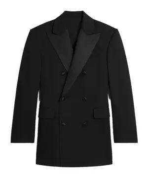 Celine Colonne Tux Jacket In Wool And Mohair Gabardine