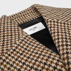 Celine Houndstooth Wool Coat