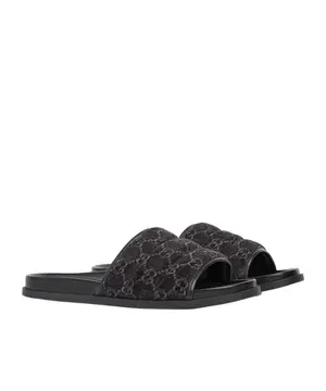 Gucci Gg Monogram Denim Slip-on Sandals