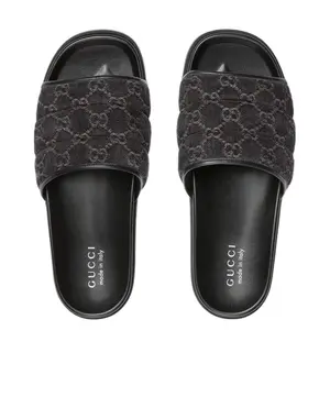 Gucci Gg Monogram Denim Slip-on Sandals