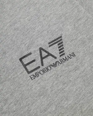 EA7 Logo Print Zip-up Hooded Jacket