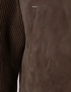 Brunello Cucinelli Cropped Zip-up Jacket With Lapel Collar - Espresso