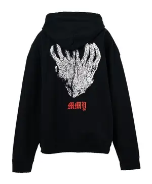 Mihara Yasuhiro Long Sleeve Hoodie With Drawstring Hood And Ribbed Trim