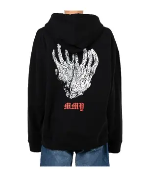 Mihara Yasuhiro Long Sleeve Hoodie With Drawstring Hood And Ribbed Trim