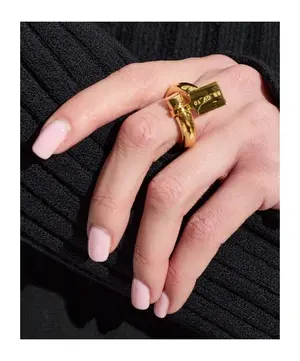 Balenciaga Logo Engraved Ring