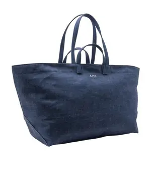 A.p.c. Le Drummer Toile Large Tote Bag - Blue