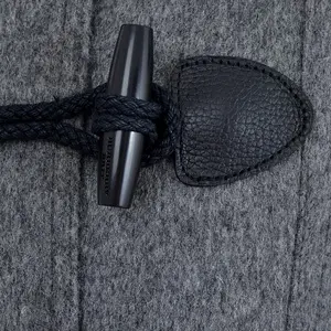 Burberry Hooded Overcoat With Horn Buckle Detail - Gray