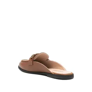 Pinko Round Toe Mules With Logo Detail