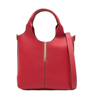 TOD'S Logo Engraved Mini Shopping Bag - Red