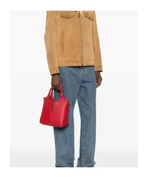 TOD'S Logo Engraved Mini Shopping Bag - Red