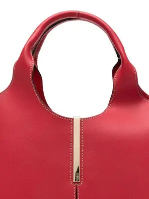 TOD'S Logo Engraved Mini Shopping Bag - Red