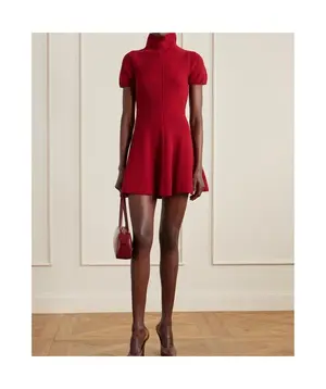 Magda Butrym Ribbed High-neck Knitted Dress