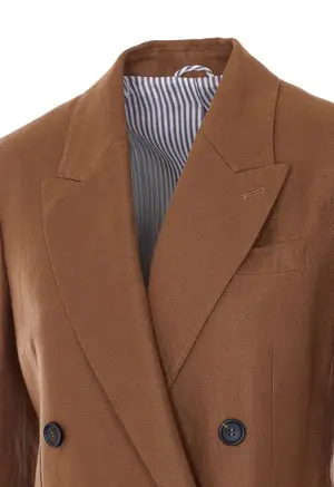 Brunello Cucinelli Double Breasted Jacket - Brown