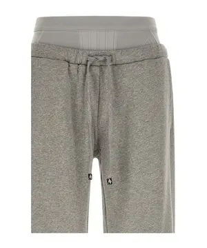 Attico Ribbed Insert Fleece Joggers - Gray
