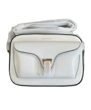 COCCINELLE Grained Leather Shoulder Bag With Signature Buckle