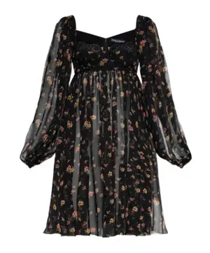 Dolce & Gabbana Floral Lace Embellished Long Sleeve Dress
