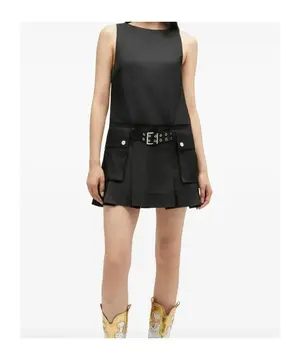 GANNI Belted Mini Dress - Black