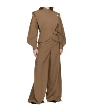 MUGLER Draped-shoulder Jacket
