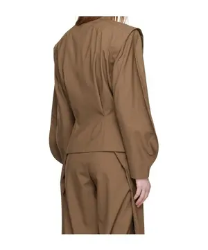 MUGLER Draped-shoulder Jacket