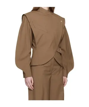 MUGLER Draped-shoulder Jacket