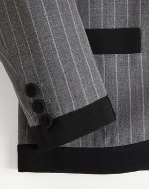 Valentino Garavani Pinstripe Wool Jacket - Grey