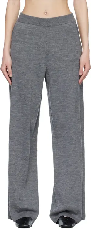 ANINE BING Ribbed Pocket Trousers - Gray