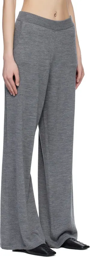 ANINE BING Ribbed Pocket Trousers - Gray