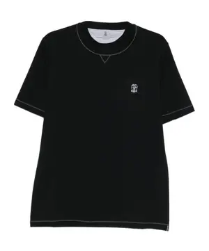 Brunello Cucinelli Logo Embroidered Crewneck T-shirt