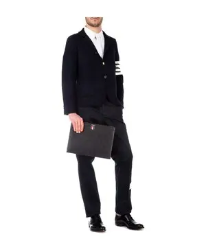 Thom Browne Pebble Grain Leather Document Holder - Black