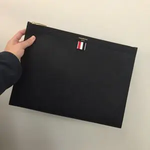 Thom Browne Pebble Grain Leather Document Holder - Black