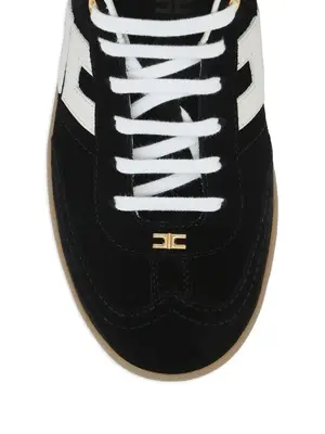 Elisabetta Franchi Logo Plaque Lace-up Sneakers - Black