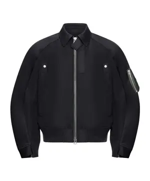 Sacai Twill Collared Zip-up Blouson - Black