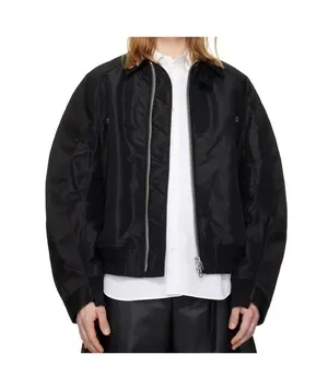 Sacai Twill Collared Zip-up Blouson - Black