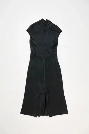 Acne Studios Sleeveless High Collar Flowy Dress With Back Slit